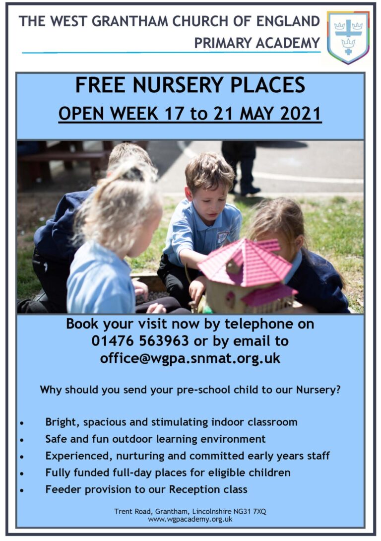 Free Nursery Places - The West Grantham Church of England Primary Academy